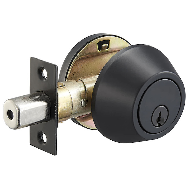 RONA Nadira Deadbolt with Single Cylinder - Matte Black LT14910V | RONA