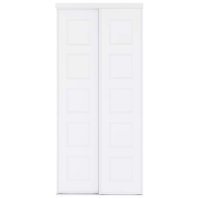 MENCRAFT TNA Doors Primed Sliding Door with 5 Panels for Closets 36 x ...