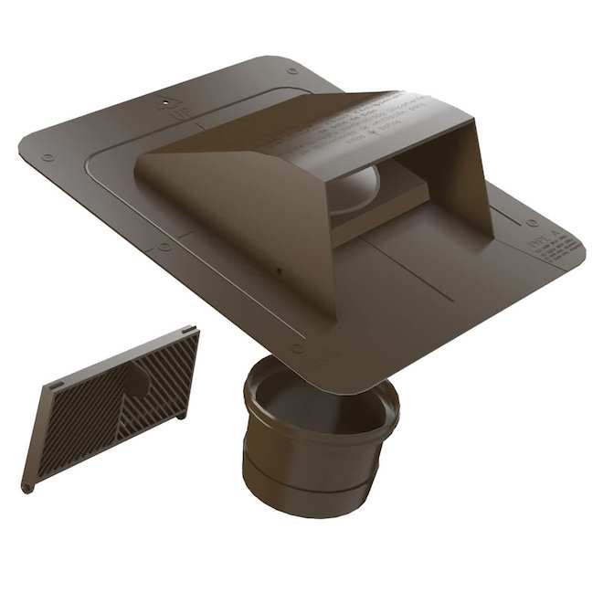 Évent d'évacuation de toiture Duraflo en polypropylène 11 x 13 po, brun ...