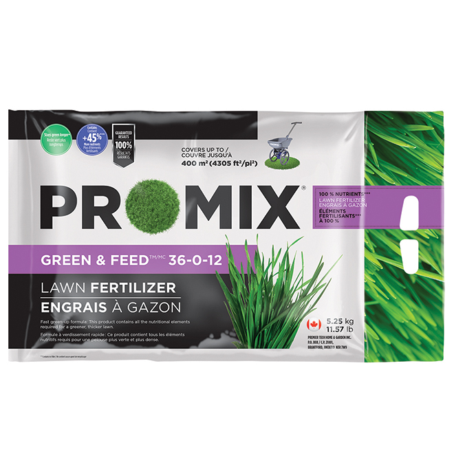 PRO-MIX 5.25Kg Green and Feed Lawn Fertilizer 36-0-12 4947041 | RONA