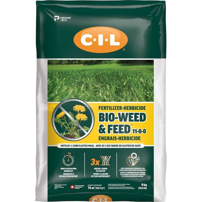 C-I-L Bio Weed & Feed 11-0-0 Lawn Fertilizer-Herbicide - 9 kg 2325451 ...