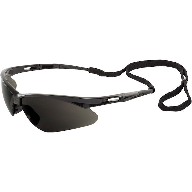 Delta Plus Safety Glasses Black Octane with Grey Lens and Safety Cord ...
