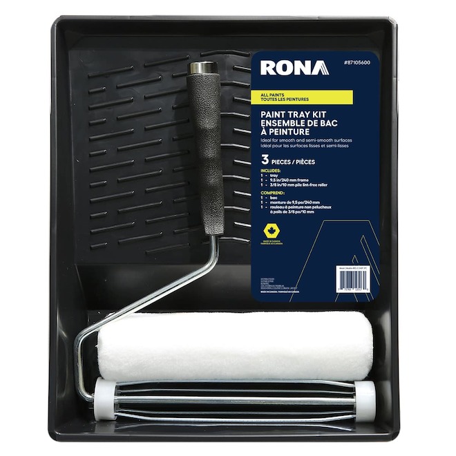 RONA 3-Piece Paint Tray Kit with 9.5-in Polyester Roller | RONA
