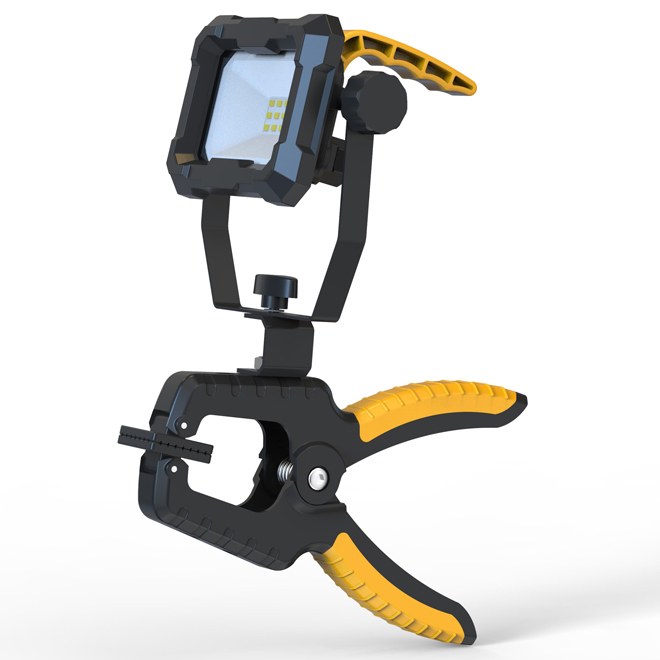 Lampe de travail DEL RONA avec pince 10 W, noir et jaune 3810-4 | RONA