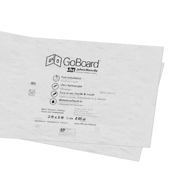 GoBoard 1/2-in x 3-ft x 5-ft Waterproof Tile Backer Board 90017267 | RONA