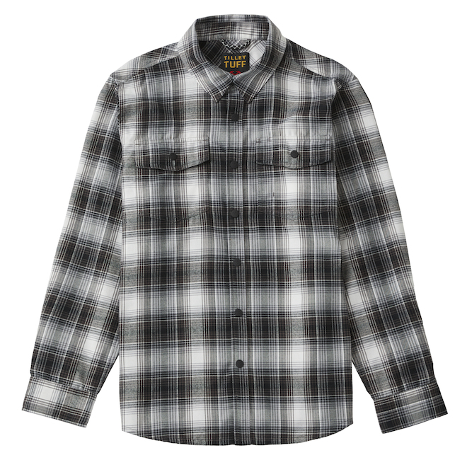 Tilley Tuff Flannel Button-Down Work Shirt for Men in Brown Plaid ...