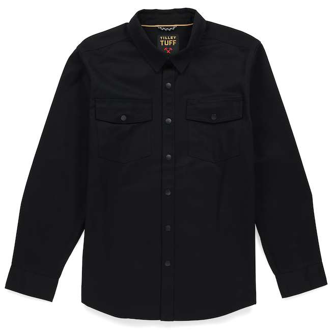 Tilley Tuff Button-Down Work Shirt for Men in Black Cotton/Polyester ...