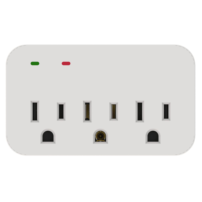 VALU+ Wall Plug Adapter 3 Outlets with Surge Protection in White ...
