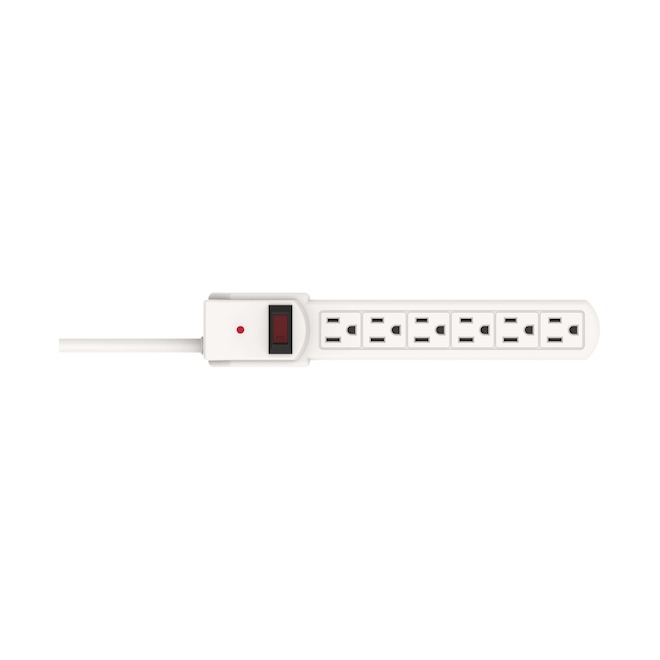 RONA Power Strip 3-ft with 7 Outlets and Circuit Breaker Switch - White ...