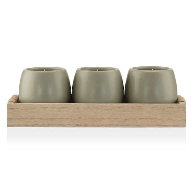 Bouclair 9.5 x 10.5-cm 3-Candle Decorative Tray - Green 9407440 | RONA
