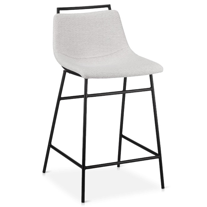 Bouclair 2-Pack 36-in Off-White Fabric/Metal Counter Stool 9407762 | RONA