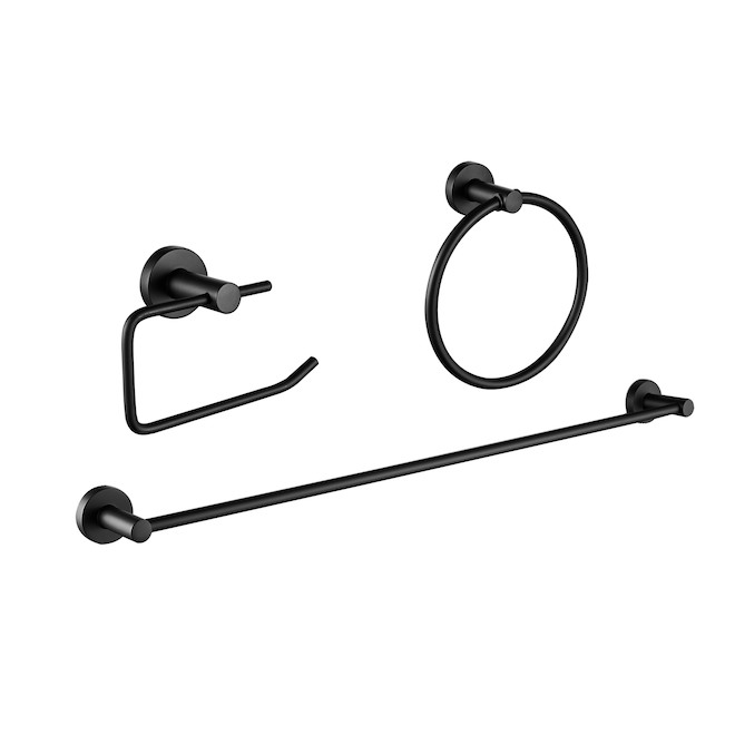 VALU+ 3-Pc Bath Accessory Set - Black JSH-024 | RONA
