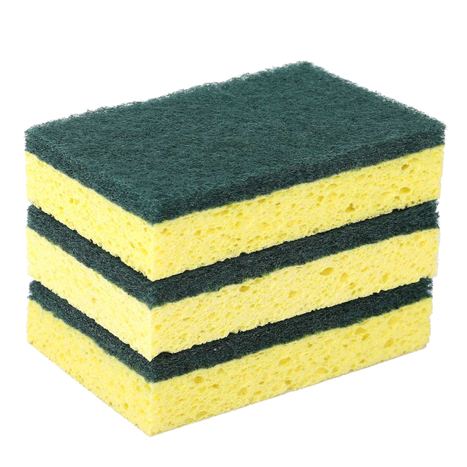 VALU+ 3-Pack Yellow/Green Heavy-Duty Poly Foam Scrub Sponge JSB-020 | RONA