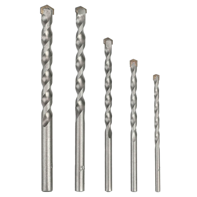 VALU+ High-Carbon Steel Drill Bit Set for Concrete and Brick - 5-Piece ...