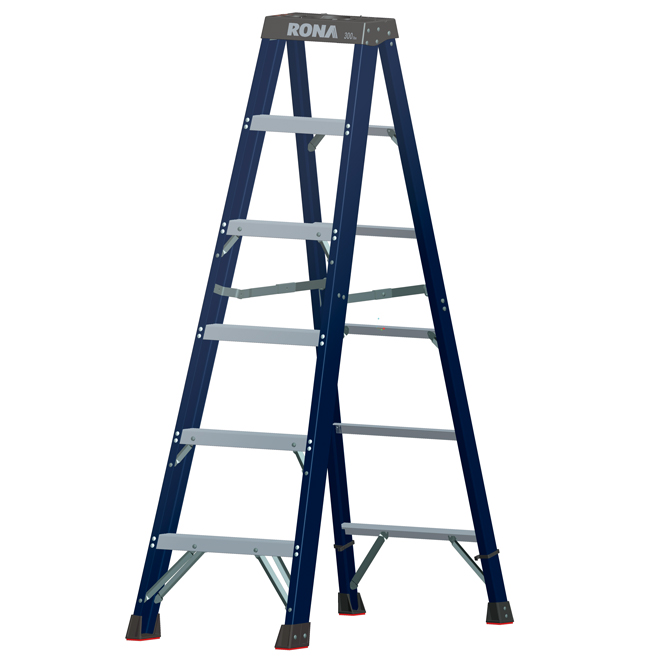 RONA Fiberglass Step Ladder with 300-lb Capacity - 6-ft FJ21-105IA | RONA