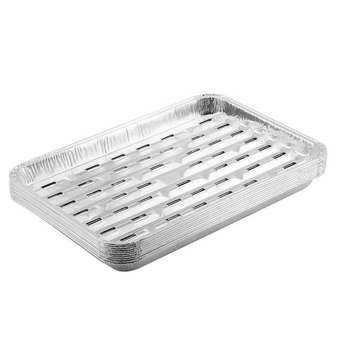 Plateaux en aluminium VALU+ jetables 8,7 x 13,3 po, paquet de 10 VBQ ...