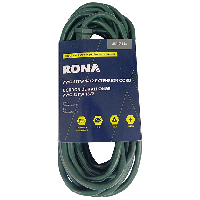 RONA Electric Extension Cord 25-ft Light-Duty for Landscaping - Green ...