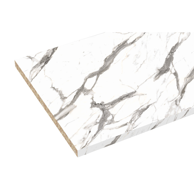 CFP Laminate Kitchen Countertop in Marble-Look 8-ft x 25-in - Calacatta ...