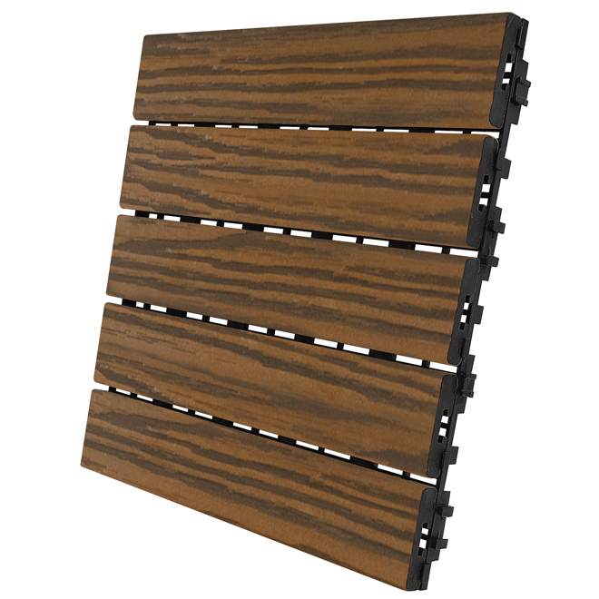 Aura 12-In x 12-In Walnut Brown Deck and Balcony Tiles 6-Pack | RONA