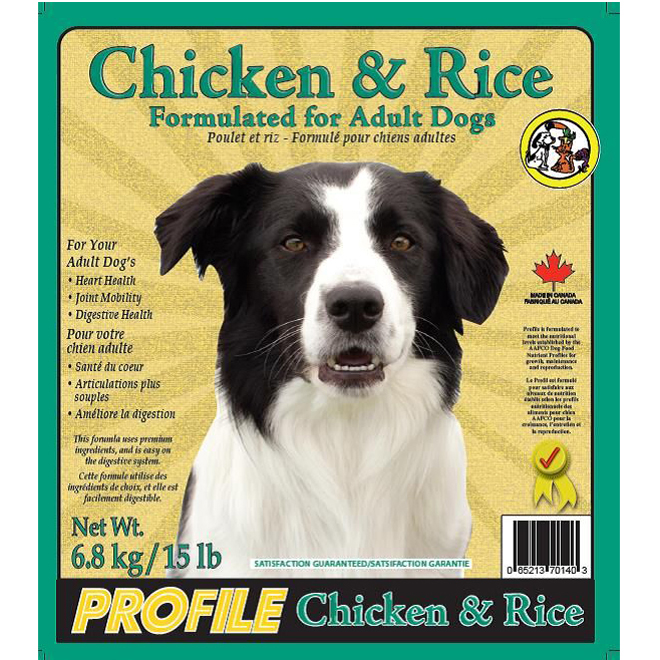 PROFILE Dog Food - Adult Dogs - Chicken & Rice - 6.8 kg 101088 | RONA