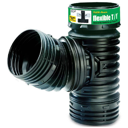 FLEX-Drain 4-in 45-Degree Flexible Corrugated Tee Drain Fitting 53703 ...