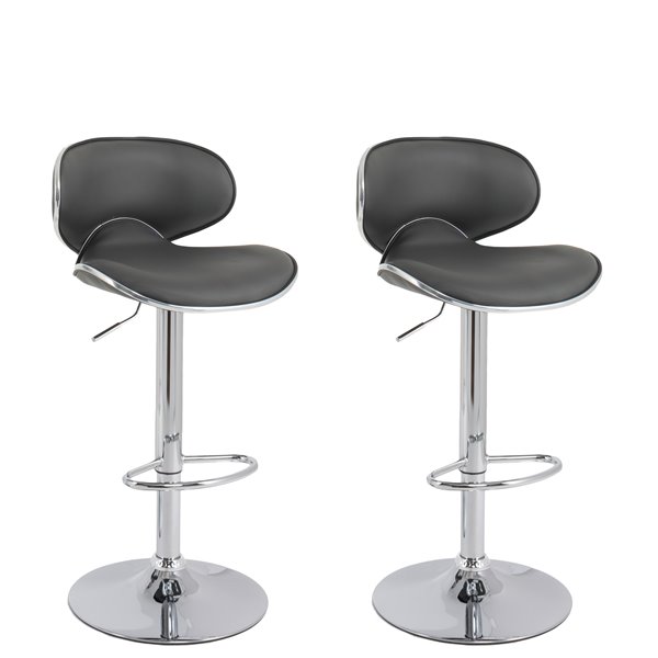 Tabourets incurvés ajustables en similicuir de Corliving, gris, 2 mcx ...
