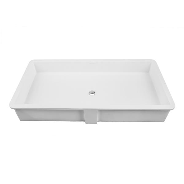 Decolav Solid Surface Rectangular Undermount Lavatory - White 1839-34 ...
