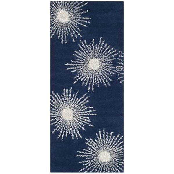 Safavieh Soho Dark Blue and Ivory Area Rug - 3-ft x 10-ft SOH712M-210 ...