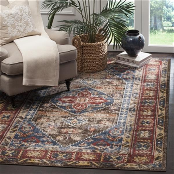 Safavieh Bijar Brown and Royal Area Rug,BIJ621C-6 | RONA