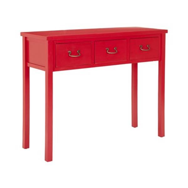 Safavieh Cindy 3-Drawer Rectangular Bright Red Console Table AMH6568F ...