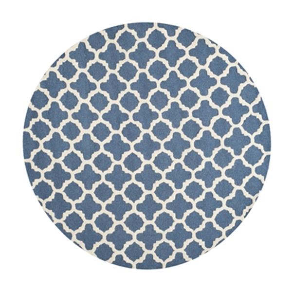 Safavieh Cambridge 6-ft Round Navy and Ivory Area Rug CAM130G-6R | RONA