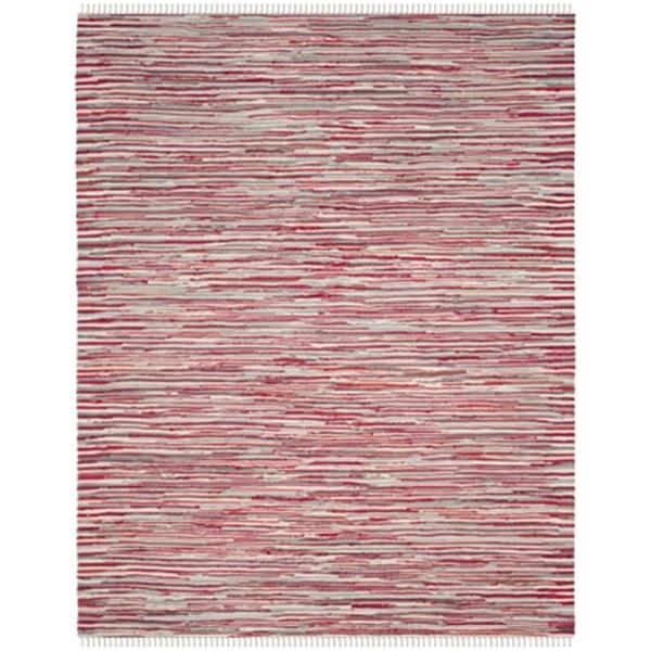 Safavieh Rag Rug 8-ft x 10-ft Red Multicolor Rectangular Striped Woven ...
