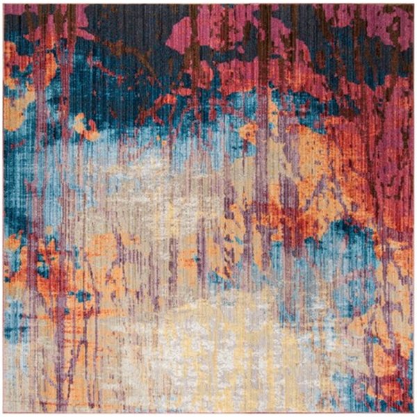 Safavieh Bristol Blue and Rust Area Rug,BTL354F-7SQ | RONA