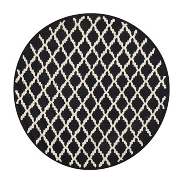Safavieh Cambridge 6-ft x 6-ft Black and Ivory Round Area Rug CAM137E ...