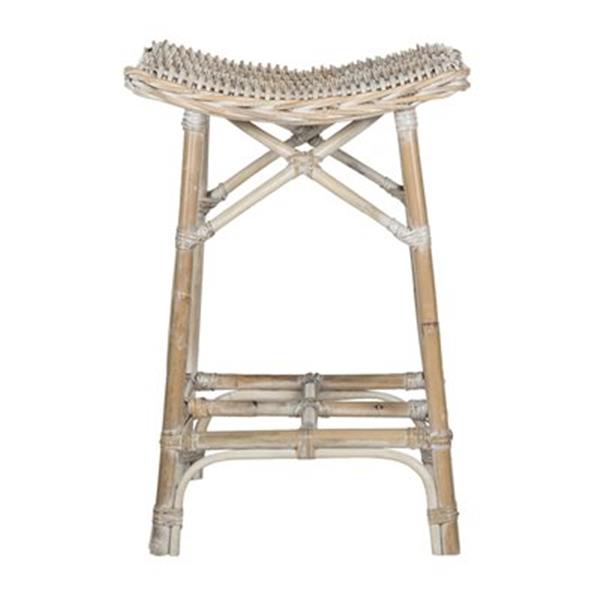 Safavieh Southeast Asia 27-in White Washed Rayna Stool SEA7010A | RONA