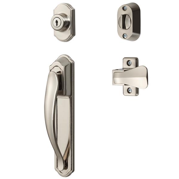 Ideal Security DX Antique Satin Nickel Pull Handle Set with Keyed ...