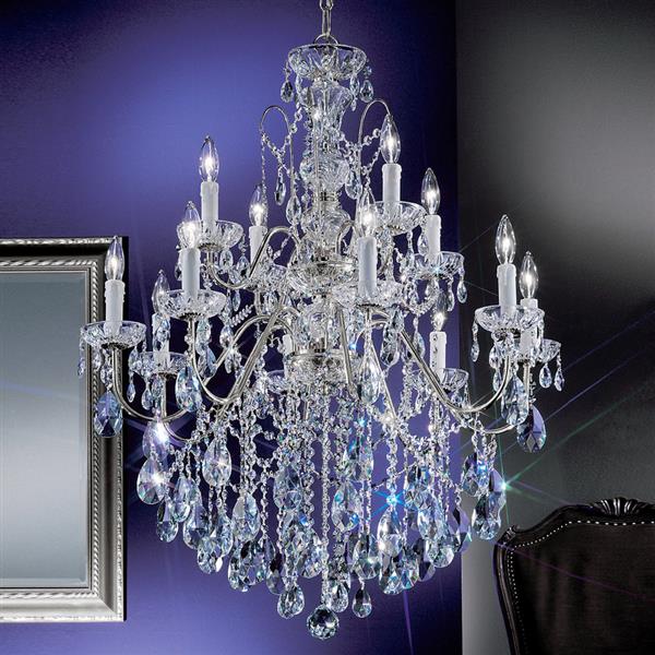 Classic Lighting Daniele 36-in Chrome Traditional Crystal Tiered 12 ...
