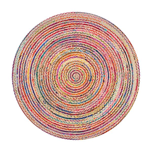 nuLOOM Aleen Braided 8-ft Round Indoor Multicolor Area Rug MGNM05A-808R ...