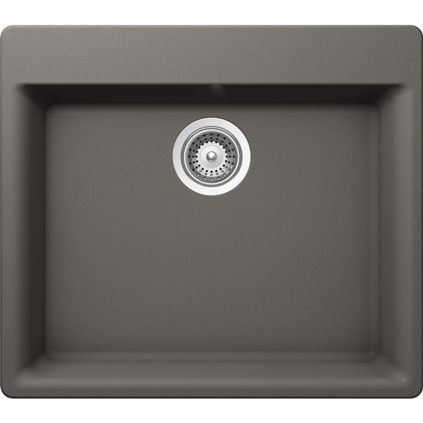 Wessan Granite Drop-In Sink - 21-in x 23 5/8-in x 8 5/8-in ...