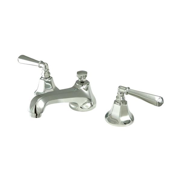 Elements of Design New York Chrome Hex lever handle Widespread Bathroom ...