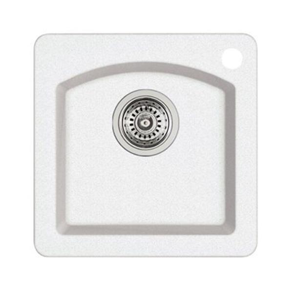 BLANCO Diamond Mini 15-in x 15-in x 8-in White Silgranit Single Bowl ...