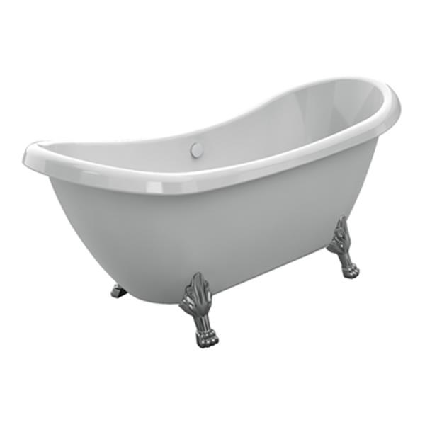 Acri-tec Industries Rhapsody 69-in x 28.25-in White with Brushed Nickel ...