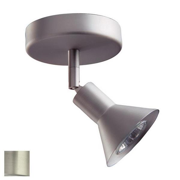 Kendal Lighting 5-in Satin Nickel 1-Light Dimmable Standard Flush Mount Fixed Track Light Kit ...