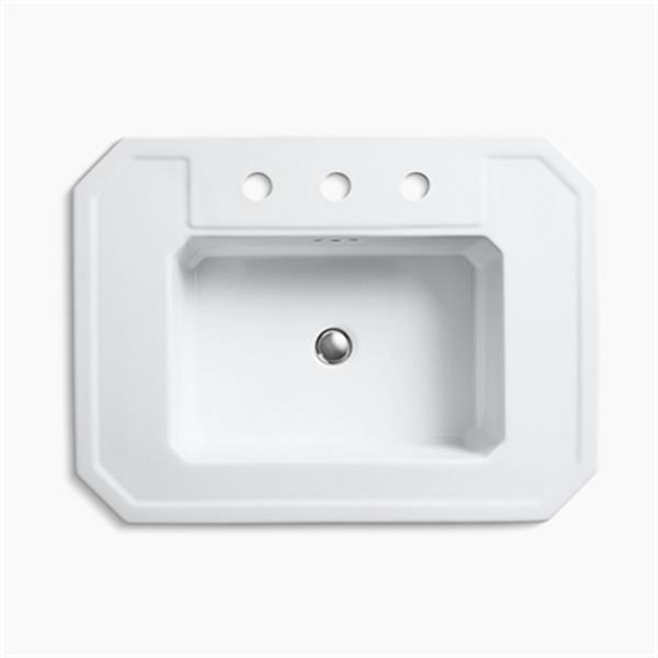 KOHLER Kathryn 35-in x 27-in White Pedestal Sink 2322-8-0 | RONA