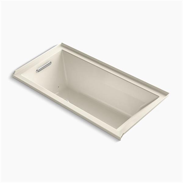KOHLER 60-in x 30-in Alcove BubbleMassage Air Bath with Integral Tile ...