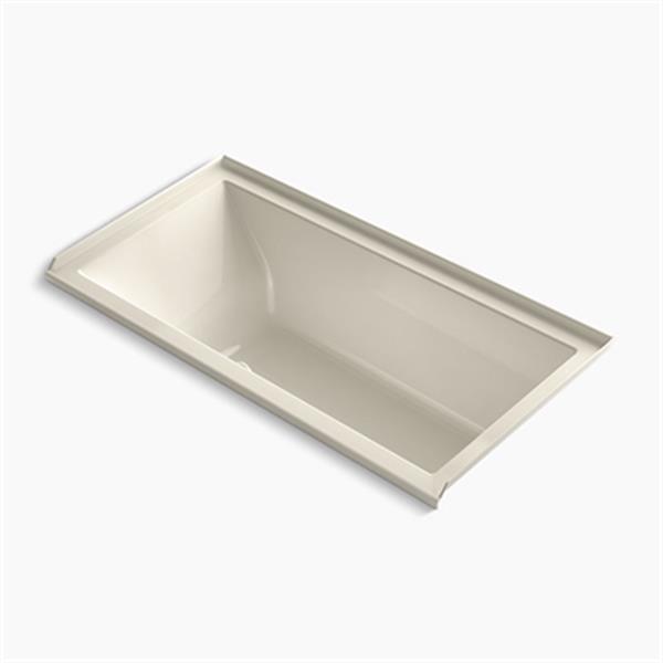 KOHLER 60-in x 30-in Alcove BubbleMassage Air Bath with Integral Tile ...