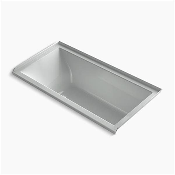 KOHLER 60-in x 30-in Alcove BubbleMassage Air Bath with Integral Tile ...