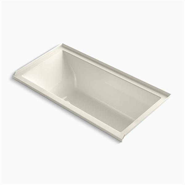 KOHLER 60-in x 30-in Alcove BubbleMassage Air Bath with Integral Tile ...