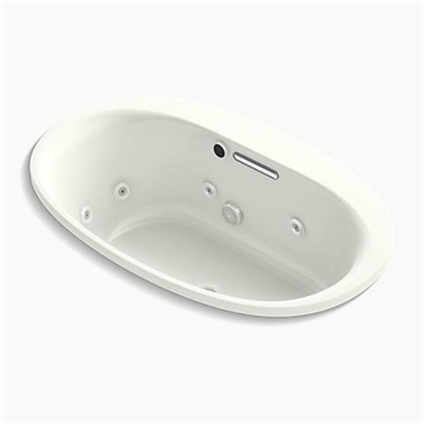 KOHLER 60-in x 36-in Oval Drop-in Whirlpool with Heater 5714-H2-NY | RONA