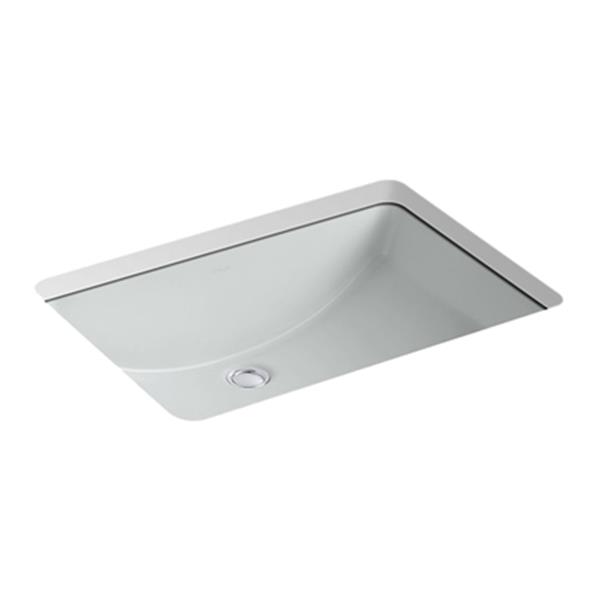KOHLER Ladena 23.25-in Ice Grey China Fire Clay Rectangular Under ...